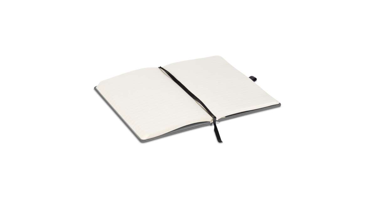Hardboard notebook with lined cream coloured pages with rubber band ...