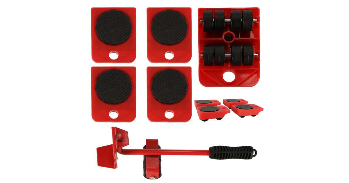 Furniture transport roller set with lift #red | Pepita.com