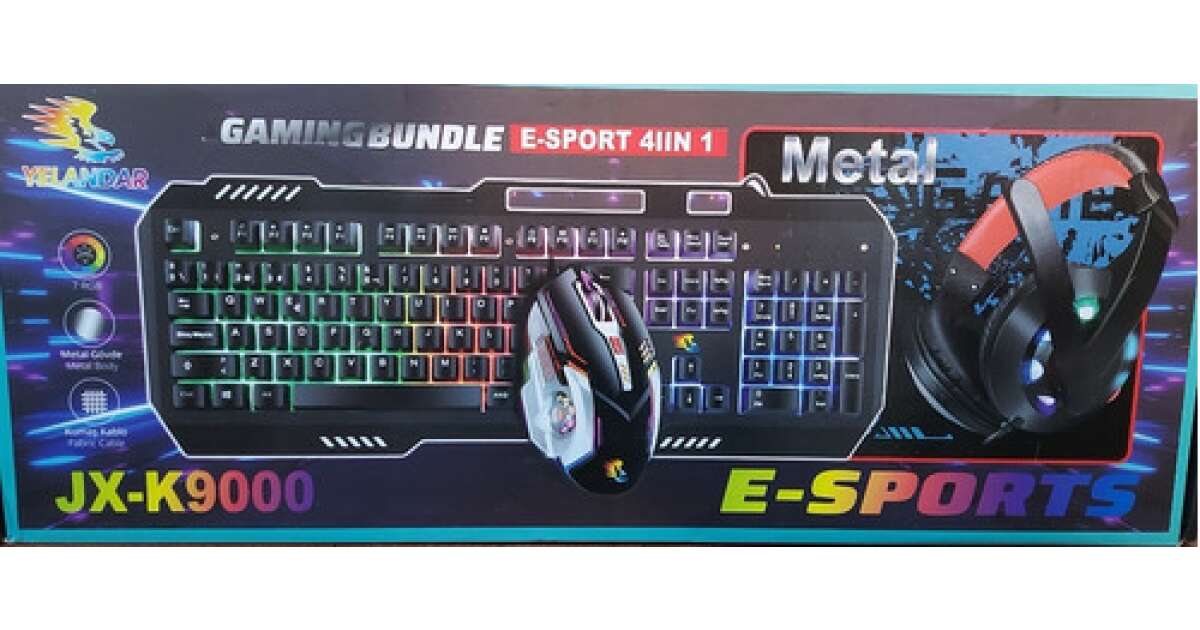 Jxk 9000 gamer egér fülhallgató és billenytűzet szett | Pepita.hu