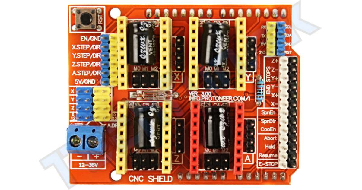 Arduino 3D nyomtató, CNC Shield V3.0, 4-tengelyes pajzs, GRBL vezérelt ...