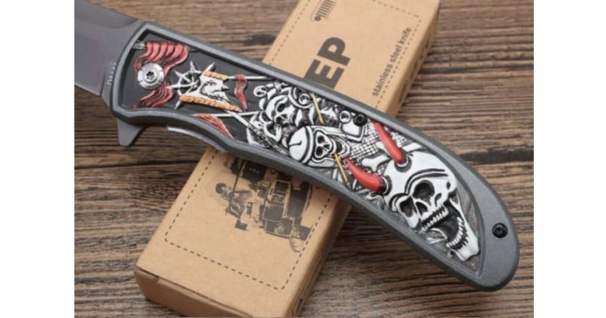 Cutit briceag de buzunar 22,5 cm, model Urban Hell's Party, cu sistem ...