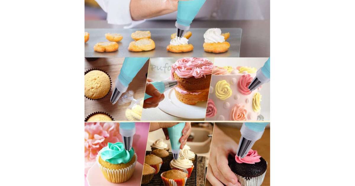 Set pos de cofetarie pentru ornat prajituri sau torturi, cu 6 capete ...