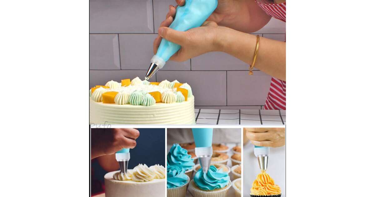 Set pos de cofetarie pentru ornat prajituri sau torturi, cu 6 capete ...