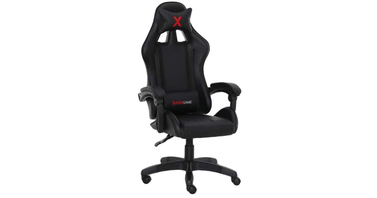 SmileGAME Xtreme Gamer chair with neck and lumbar support #black ...