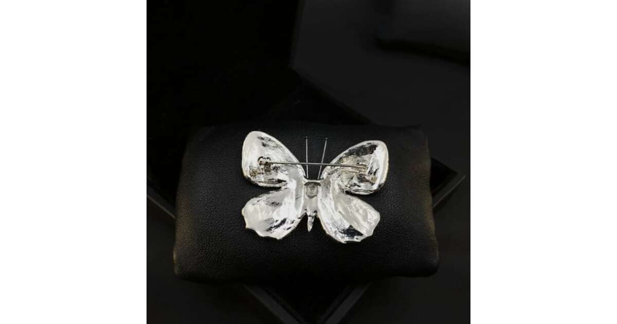 Elegáns női pillangó bross színes kavicsokkal, királyi pillangó, piros ...