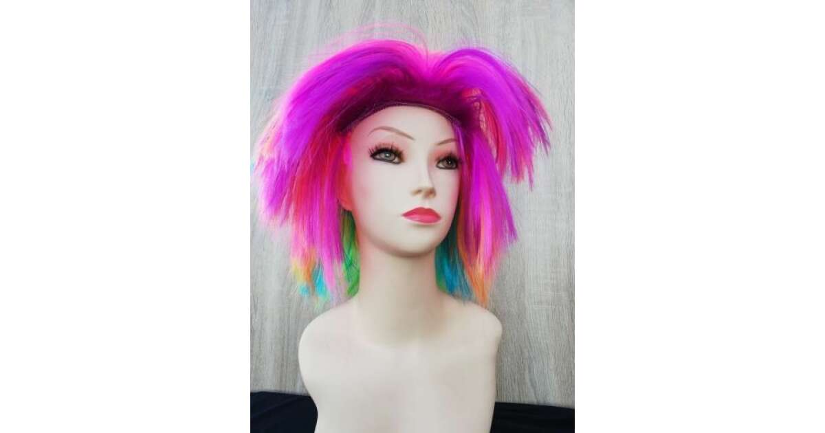 SZIVÁRVÁNY punk papagáj bohóc buli paróka | Pepita.hu