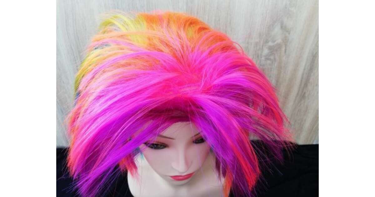 SZIVÁRVÁNY punk papagáj bohóc buli paróka | Pepita.hu