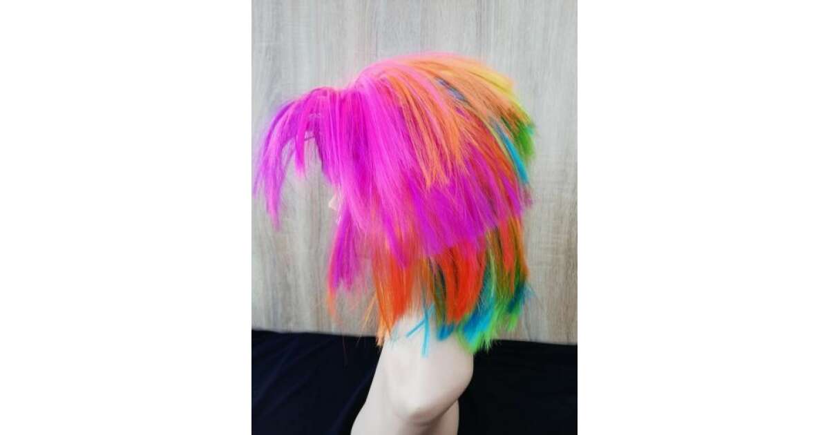 SZIVÁRVÁNY punk papagáj bohóc buli paróka | Pepita.hu
