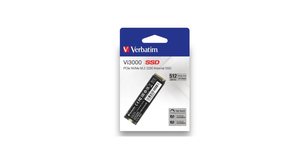 Verbatim Vi3000 PCIe NVMe M.2 SSD 512GB PCI Express 3.0 Belső SSD | Pepita.hu