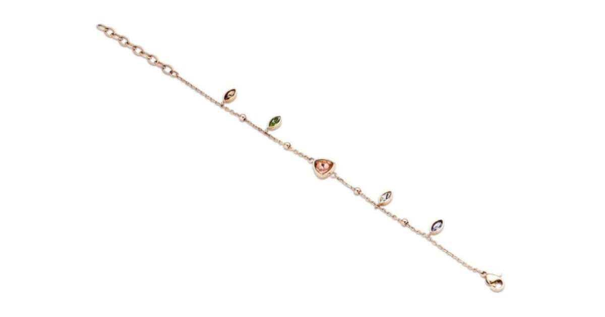 Victoria Armband aus roségoldfarbenem, buntem Stein | Pepita.com