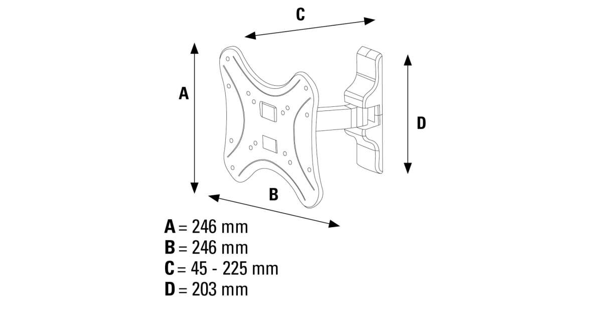 Hama 108726 Full Motion 10 - 46 LCD TV/Monitor L fali tartó Fekete ...