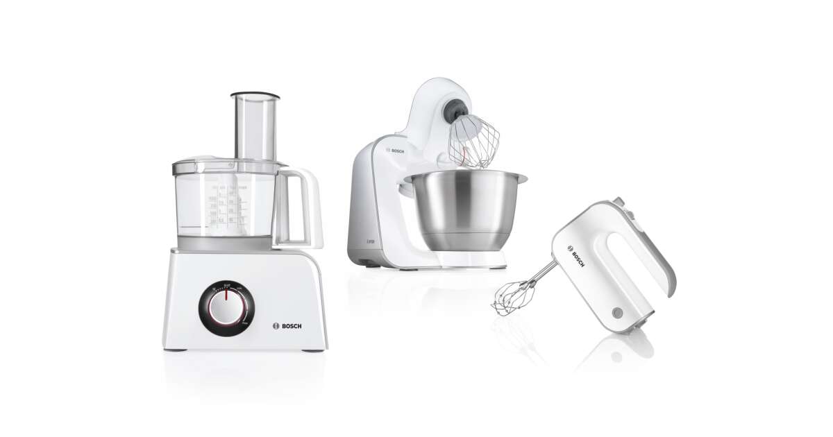 Bosch MCM4200 food processor, 800 W, 1.2 litre bowl, 1.25 l blender, 2 speeds, white | Pepita.com