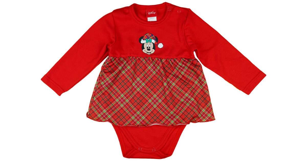 Disney Minnie karácsonyi szoknyás baba body piros | Pepita.hu