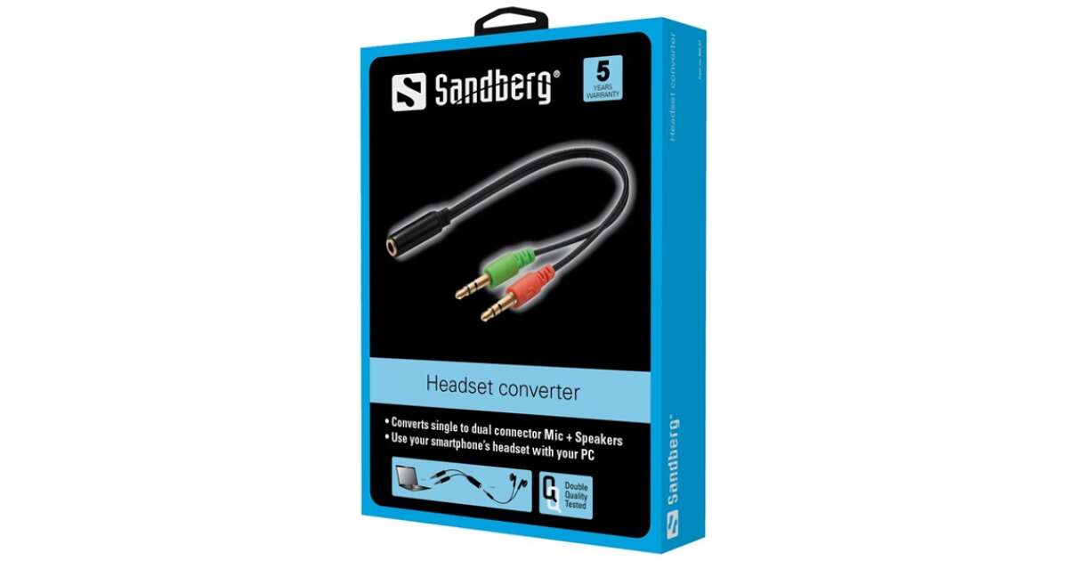 Sandberg Cable Converter - Headset converter Mobile > PC (3,5mm jack ...