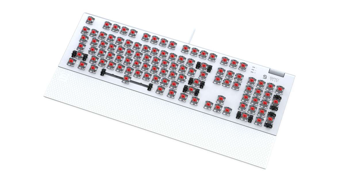 SPC Gear GK650K Omnis Kailh RGB Onyx White Pudding Edition (Blue Switch ...