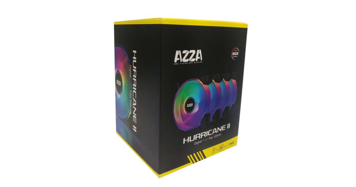 Azza Hurricane II ARGB PWM Ventilátor - 4x120mm | Pepita.hu