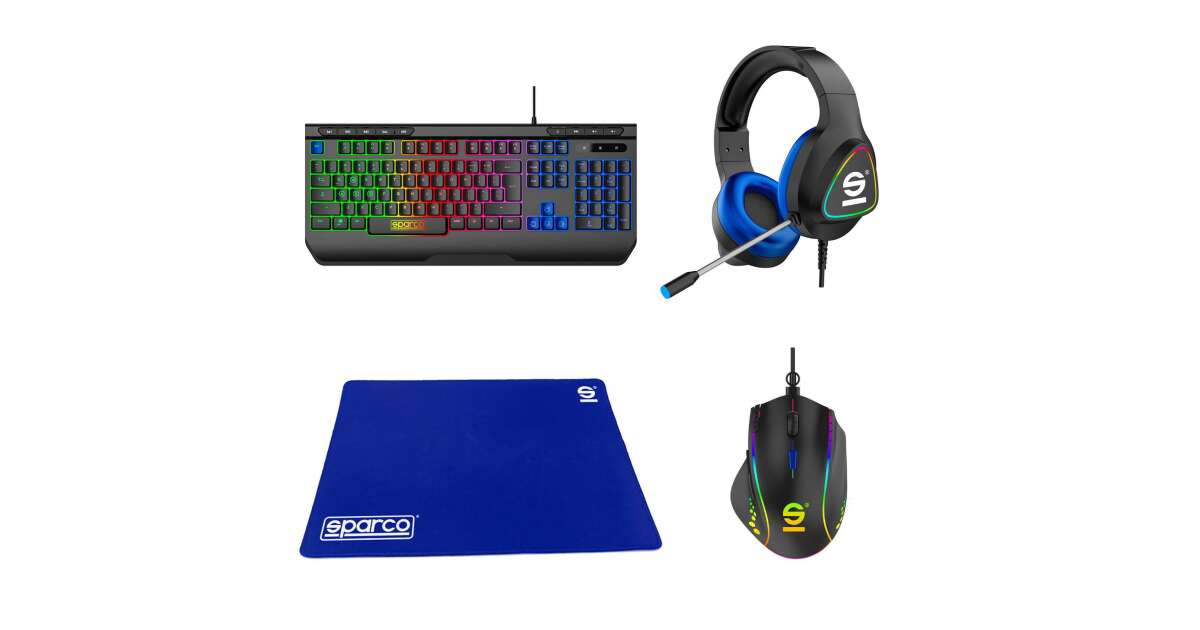Sparco Pole Position 4in1 RGB Gaming Kit - Angol (US) | Pepita.hu