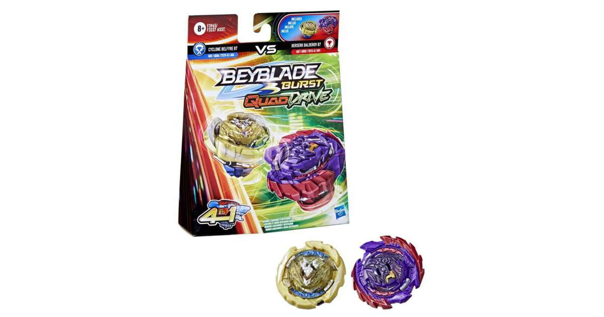 Hasbro Beyblade Burst QuadDrive Cyclone Belfyre F7 és Berserk Balderov ...