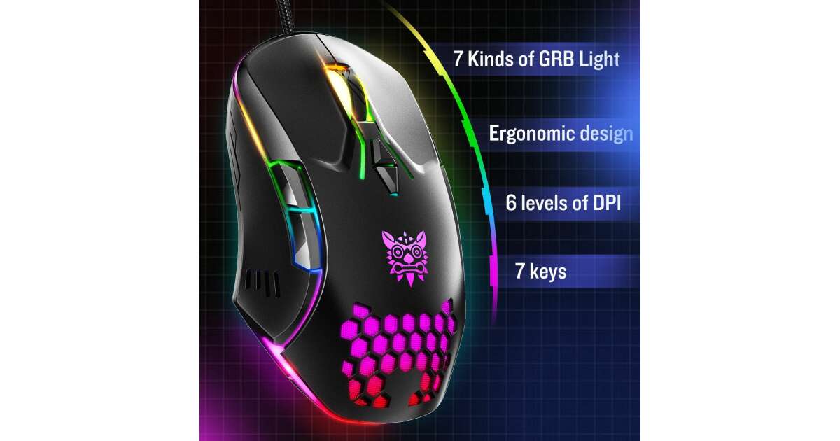 Onikuma CW902 Gaming Mouse, Black | Pepita.com