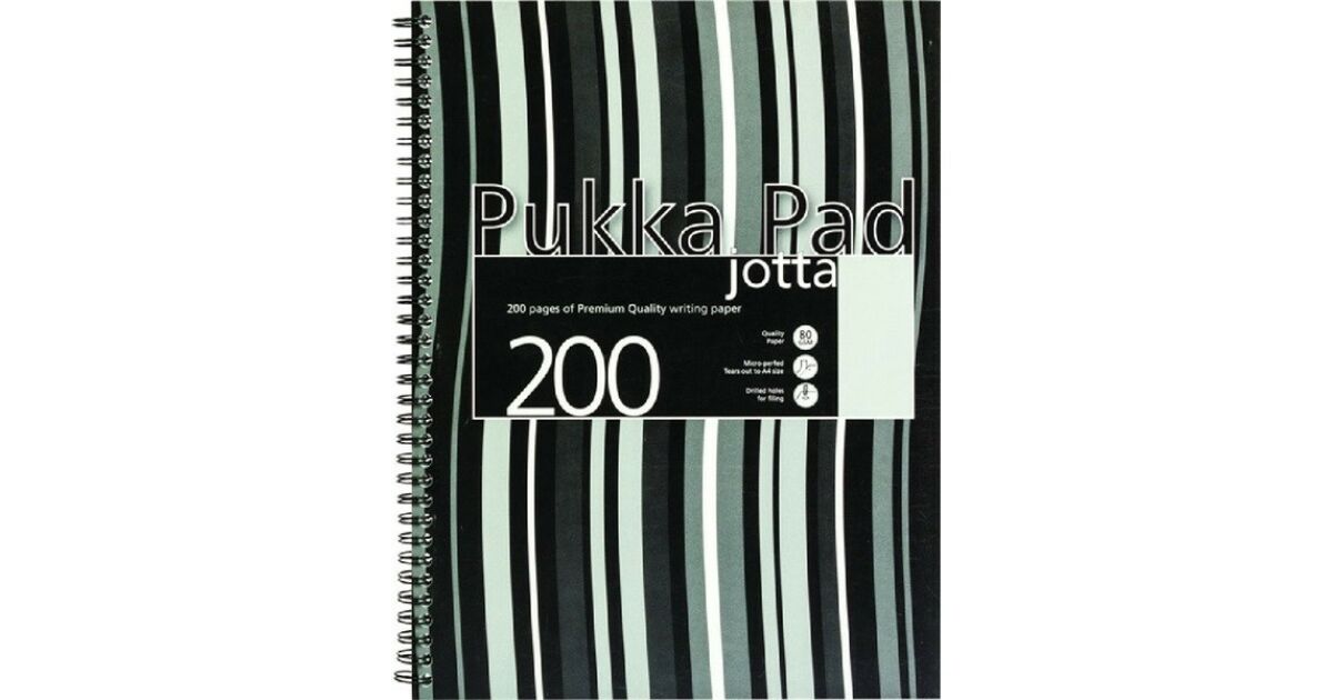 Pukka Pad Jotta Pad A4 PP 200-stranový čierny pruhovaný linajkový ...