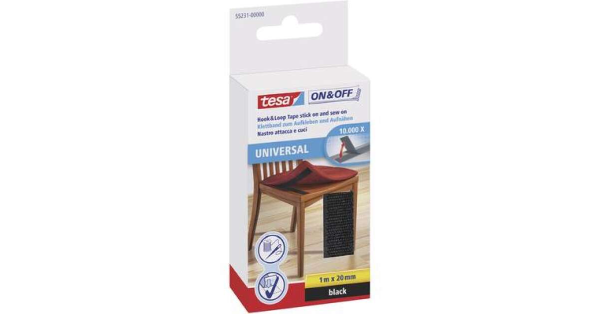Tesa bandă velcro autoadezivă, bandă adezivă cu velcro 1000 mm x 20 mm ...