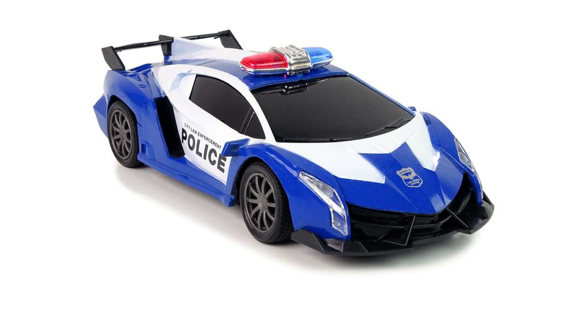 Policijski trkaći automobil Policijsko vozilo 1:16 LED svjetla na ...