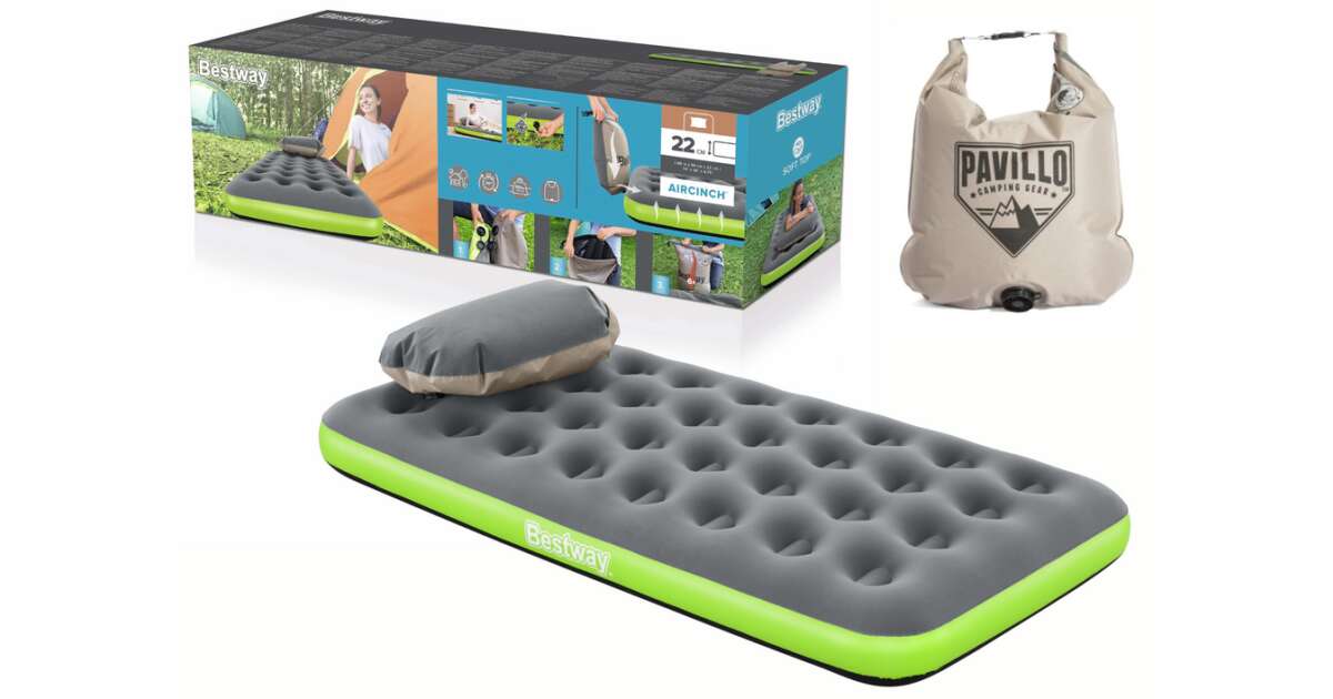 Bestway 67619 Pavillo Roll & Relax Egyszemélyes felfújható matrac ágy ...