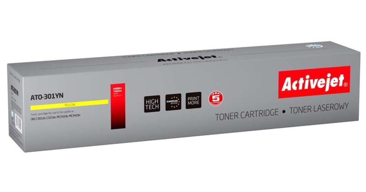 Toner Activejet ATO-301YN Înlocuitor galben pentru 44973533 ...