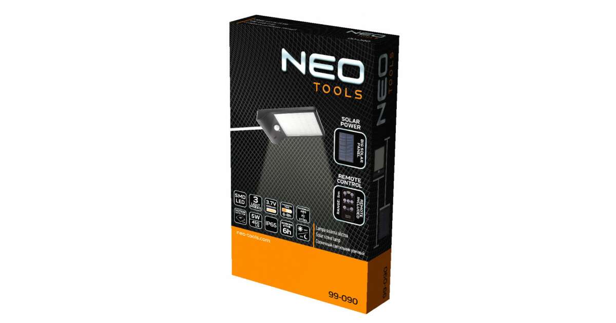 Neo Tools 99-090 napelemes fali reflektor távirányítóval ...