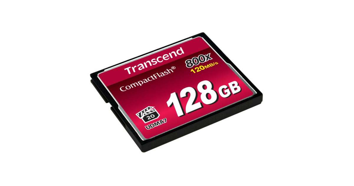 Transcend TS128GCF800 128GB, 800x, MLC NAND, Compact Flash ...