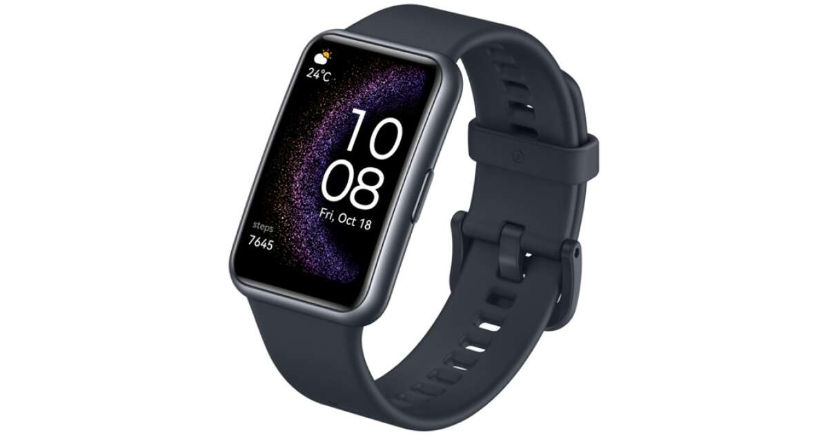 HUAWEI Watch Fit SE okosóra (szilikon csuklópánt, aktivitásmérő) FEKETE ...