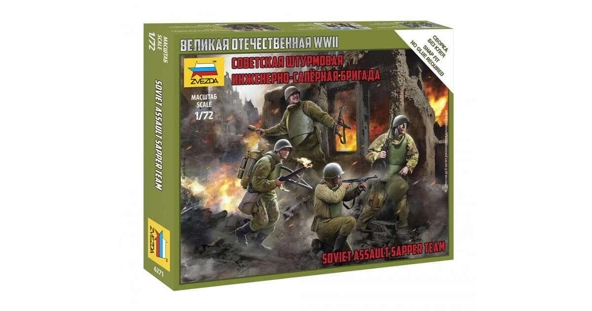 Zvezda Soviet Assault Sapper Team WWII makett figura 1:72 (6271 ...