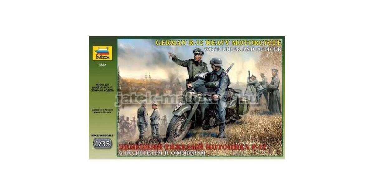 Zvezda German WWI Single Motorcycle 1:35 makett harcjármű (3632 ...