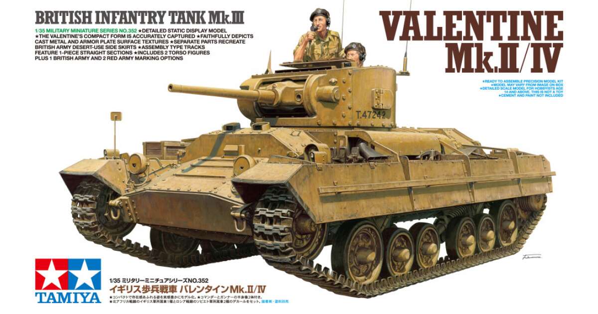 Tamiya British Infantry Tank Valentine Mk.II/IV 1:35 makett harcjármű ...