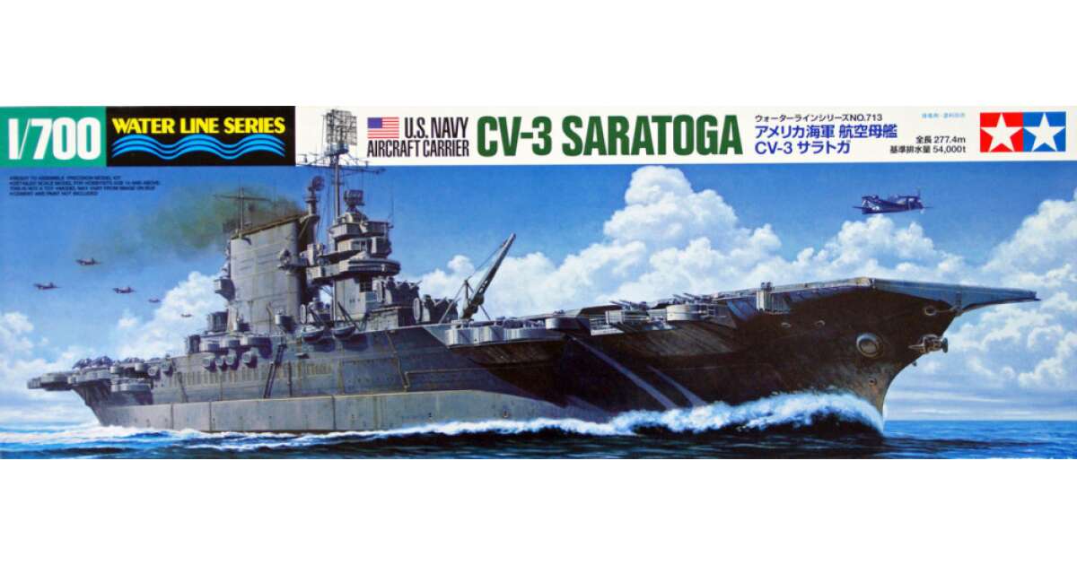 Tamiya US Navy Aircraft Carrier CV-3 Saratoga 1:700 makett hajó ...