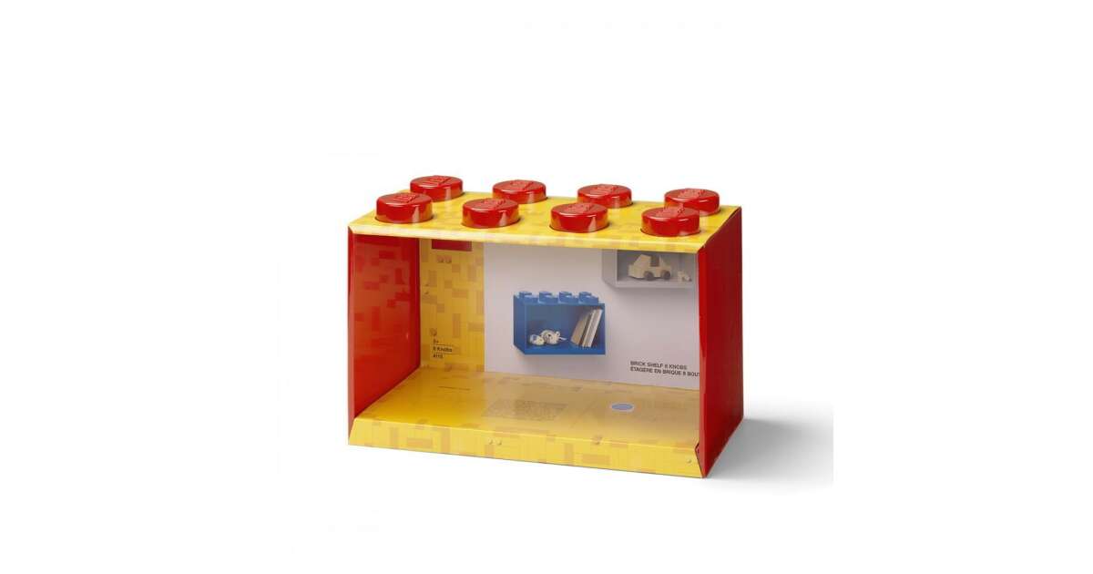 Lego Brick 8 fali polc - Piros | Pepita.hu