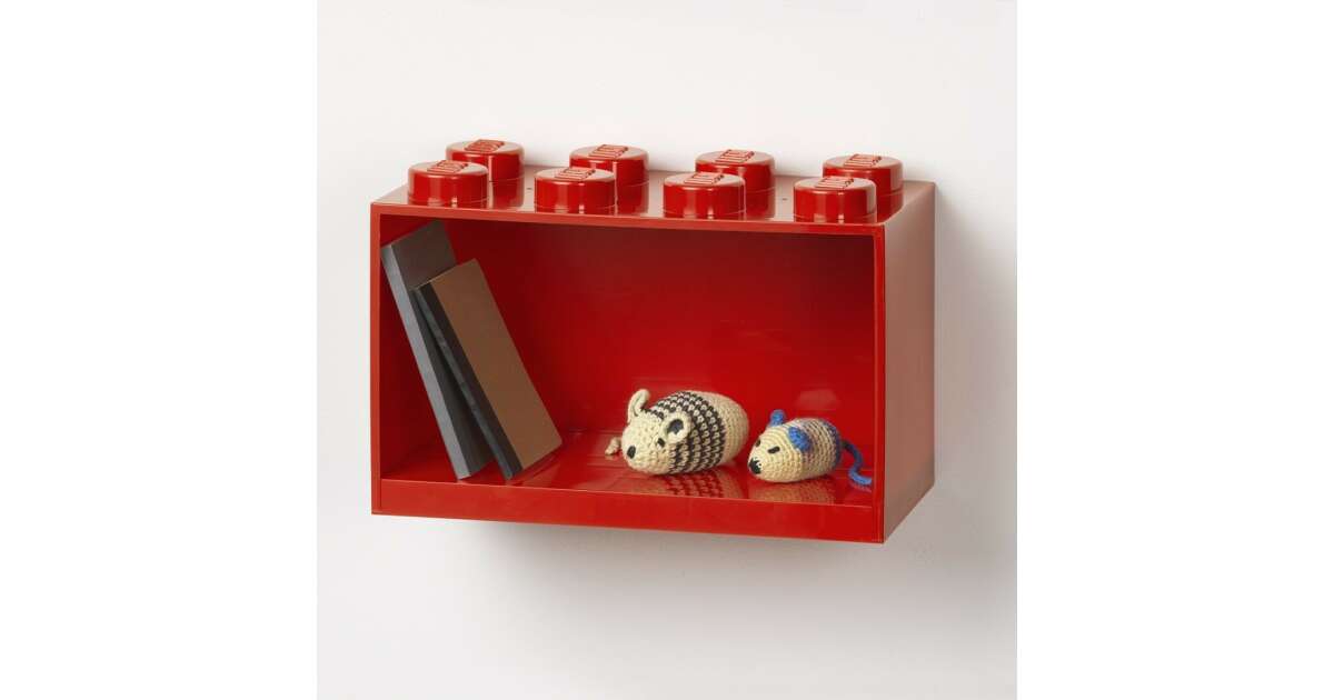 Lego Brick 8 fali polc - Piros | Pepita.hu
