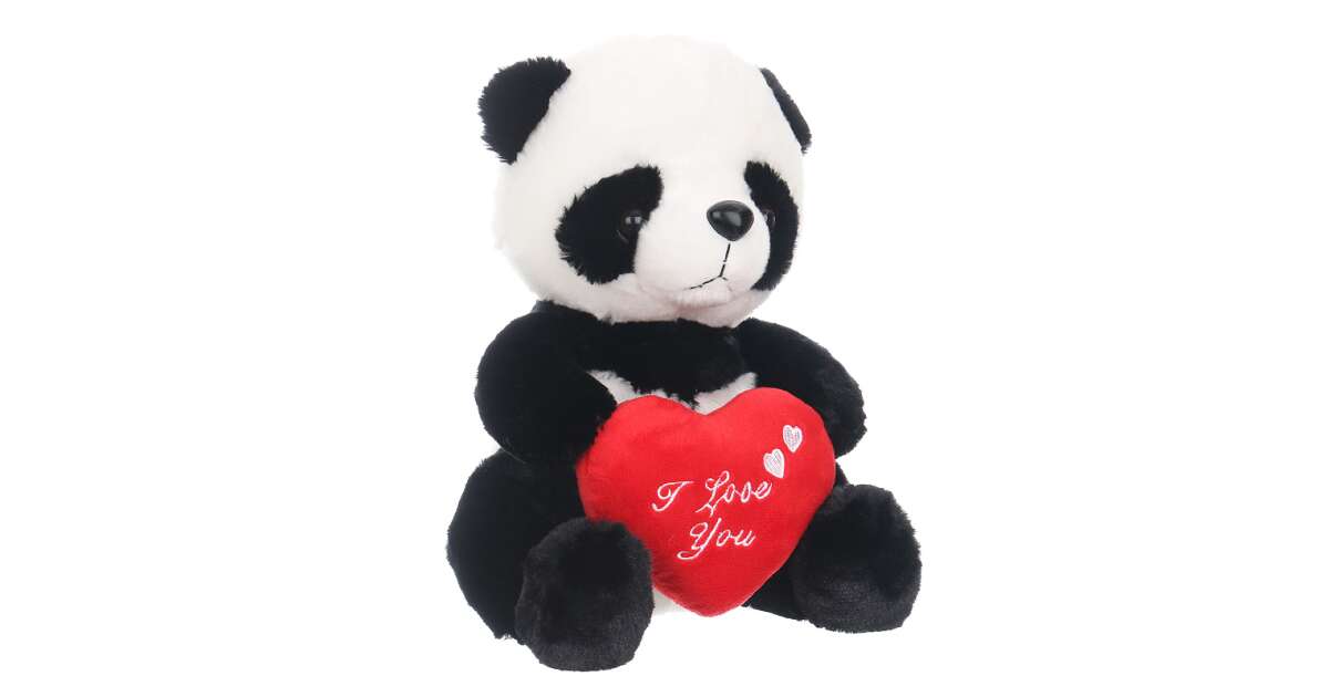 Panda maci szívvel - plüss panda - 25cm | Pepita.hu