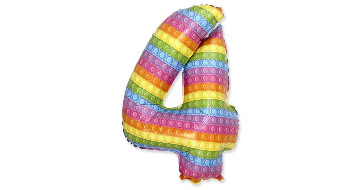 Pop It 4-es szám fólia lufi 69 cm | Pepita.hu