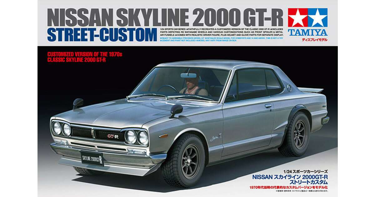 Tamiya Nissan Skyline 2000 GT-R Street-Custom 1:24 makett autó ...