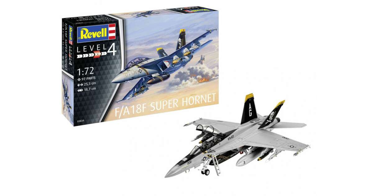 Revell F/A18F Super Hornet 1:72 makett repülő (03834)