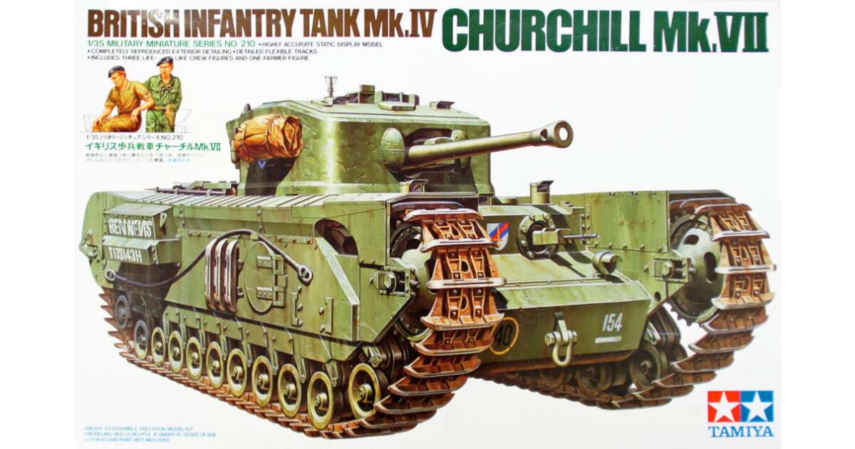 Tamiya British Infantry Tank Mk.IV Churchill Mk.VII 1:35 makett ...