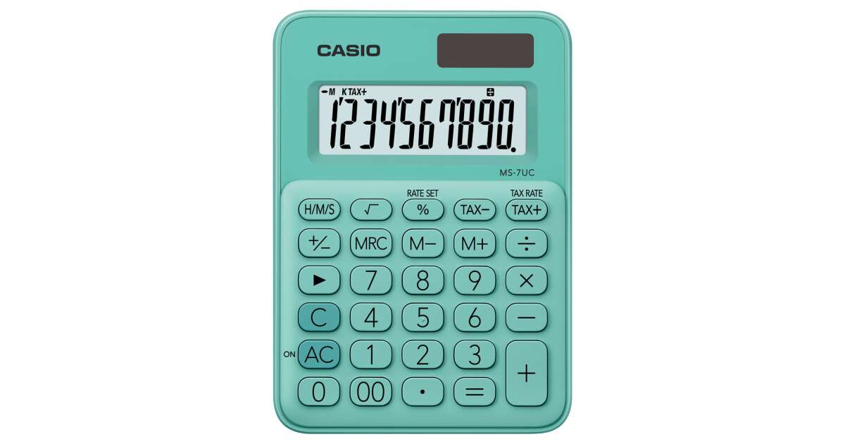 Casio MS 7 UC Asztali Számológép - Zöld | Pepita.hu