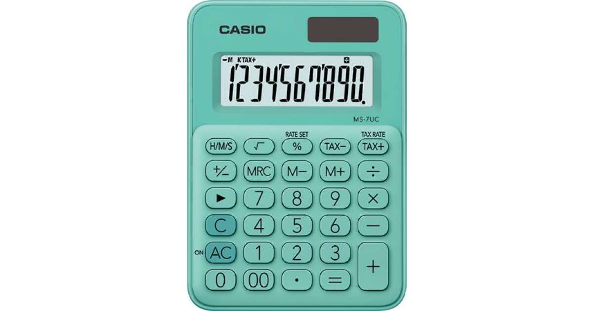 Casio MS 7 UC Asztali Számológép - Zöld | Pepita.hu