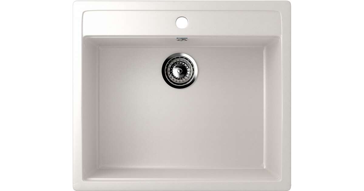 Chiuveta patrata de bucatarie Ulgran U-104-331 Alb-Crem, 56 x 49.5 cm | Pepita.com