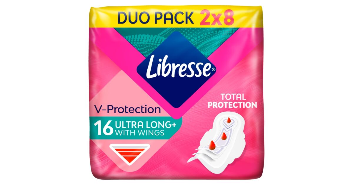 Libresse Ultra Long+ dlhé krídlové hygienické vložky 16 ks | Pepita.com