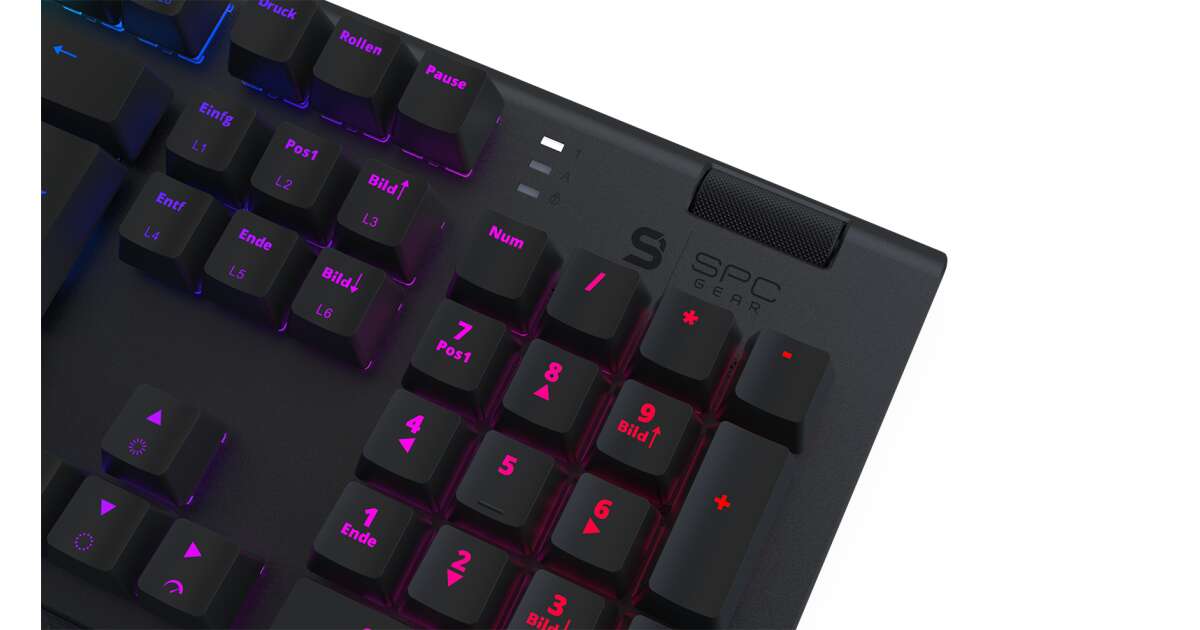 SPC Gear GK650K Omnis Kailh Blue Switch RGB USB Gaming Billentyűzet DE ...