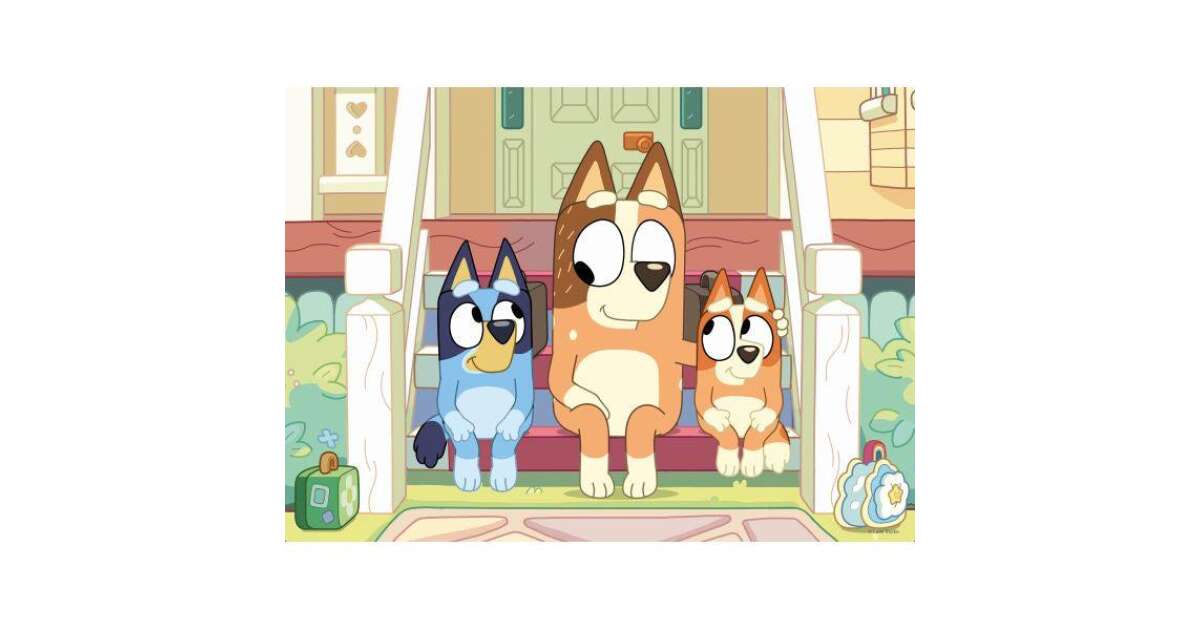 Puzzle de colorat - Bluey & Mr Monkey Jocks (24 piese) | Pepita.com