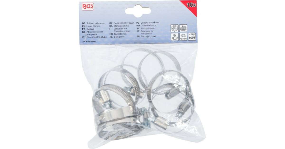 BGS technic Inox csőbilincs, 32x50 mm, 10 darab (BGS 8095-32x50 ...
