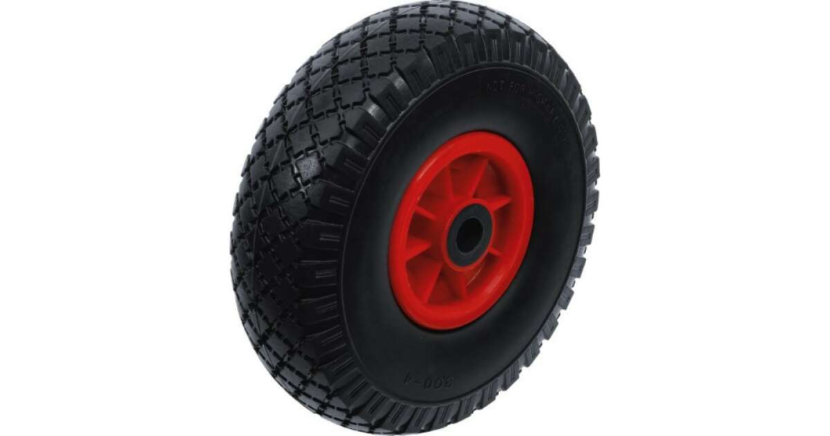 Kraftmann Tömör PU kerék kézikocsikhoz, piros-fekete, 260 mm (BGS 80650 ...